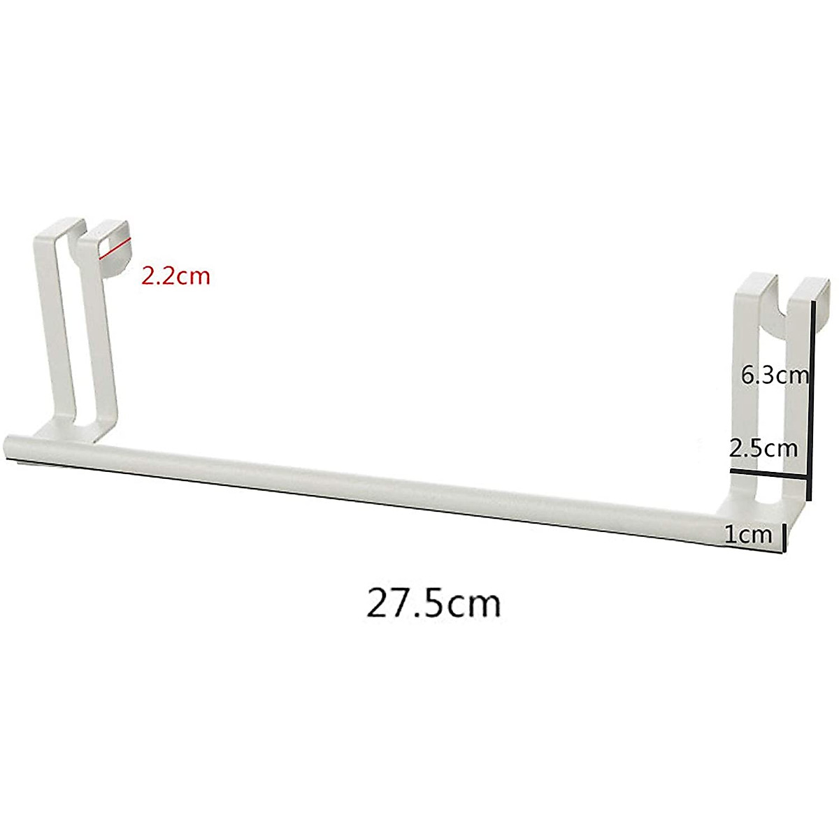Generic Kitchen Towel Rack Cabinet Door, Cabinet Curved Towel Bar Modern Metal Kitchen Storage Over Bath Towel Holder Bathroom Rack/White
