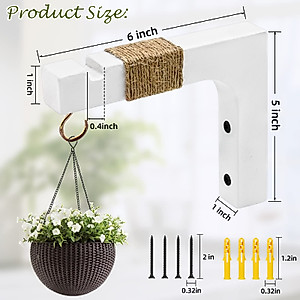 2 Pack Plant Hanger Hooks for Indoor Hanging Plants, Hanging Planters for Indoor Plants Farmhouse Wooden Hanging Basket Wall Hooks for Outdoor Flower Pots Lanterns Wind Chime Lights Garden Decoration
