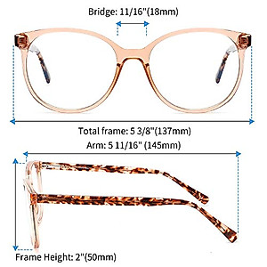 Yuluki Blue Light Blocking Glasses Spring Hinge,Lightweight Tritan Frame Fashion Anti Glare Eyestrain Computer Glasses