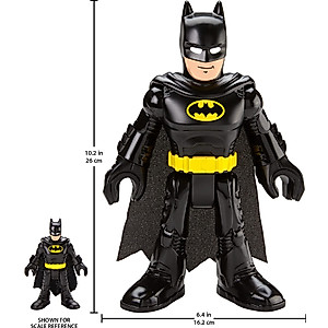 Imaginext DC Super Friends Batman XL Toy 10-in Figure with Fabric Cape for Preschool Kids Ages 3+ Years