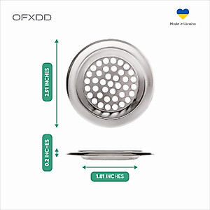 Kitchen Drain Catcher - Bathtub Drain Strainers 2.44 & 2.91 Inches - Tub Drain Hair Catcher - Stainless Steel Sink Strainer from Food Scraps, Hair, 2 Pcs
