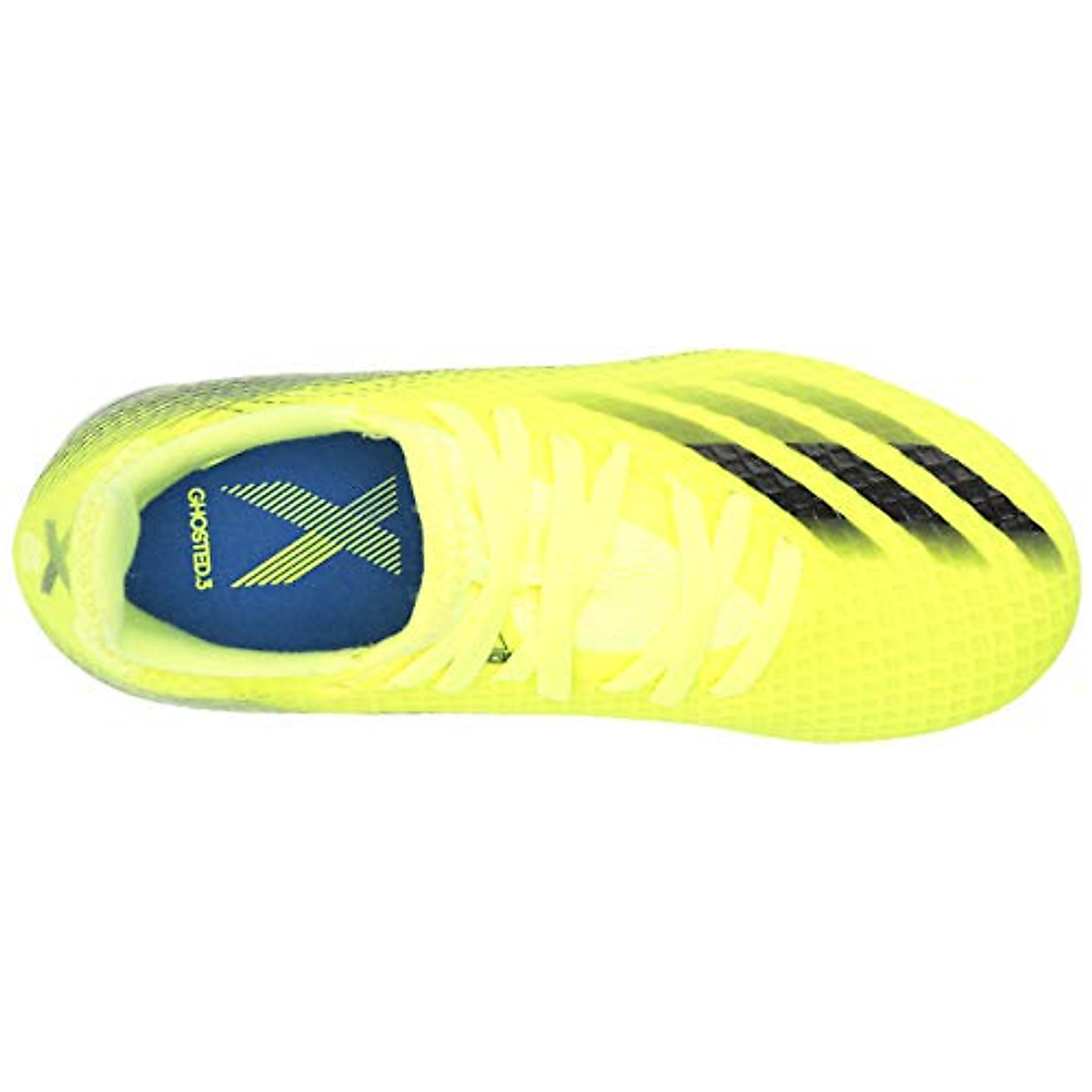 adidas Boy's X GHOSTED.3 Soccer Shoe, Solar Yellow/Black/Team Royal Blue(Firm Ground), 5.5 Big Kid