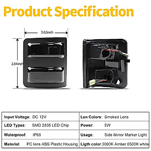 Switchback F250 Side Mirror Turn Signal DRL Running Lights,Sequential Tow Mirror LED Lights For Ford F-350 F-450 F-550 Super Duty 2008-2016 7C3Z-13776-A 7C3Z-13776-B 7C3Z13776A 7C3Z13776B