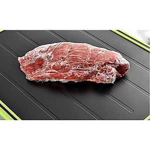 4 in 1 Cutting Board and Defrosting Plate with Knife Sharpener and Garlic Grinder (Black)