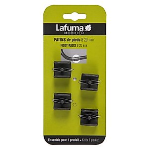 Lafuma LFM2418-1229 Set of 4 Gliders for Recliner Chair and Sun Lounger, Diameter: 20 mm, Colour: Anthracite