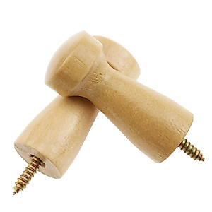 Wantane Screw-On Solid Wood Hook Wooden Coat Hook Coat and Hat Hook Shaker Hook Drying Hook for Hanging Clothes, Hats, Towels, etc. -10PCS