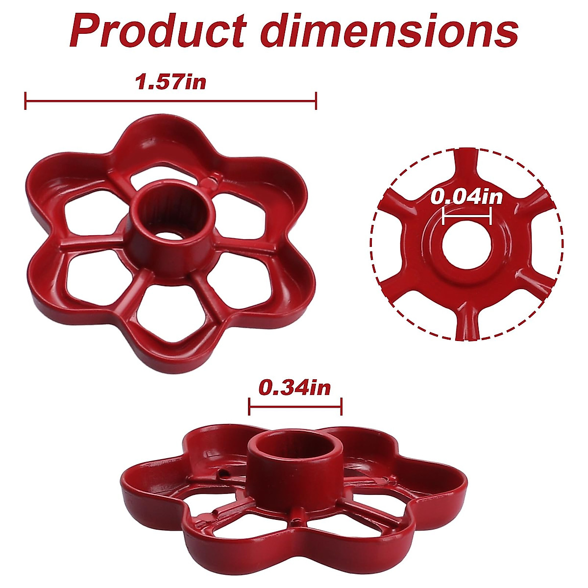 VIDABTE Metal Outside Faucet Hose Bibb Round Wheel Handle, Outdoor Faucet Handles Compatible with LASCO 01-5105, water spigot handle Fits Most 3/8 Shaft Sillcock Valve Stems (16 Point Broach )