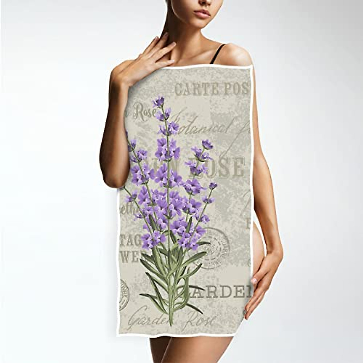 ALAZA Elegant Purple Lavender Hand Towels Bathroom Towel Highly Absorbent Soft Small Bath Towel Decorative Guest Breathable Fingertip Towel for Face Gym Spa 30 X 15 Inch