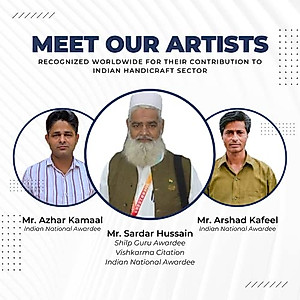 HASHCART® Wooden Pottery Stamps for Block Printing - Finger Stamp Set of 5, Wooden Printing Stamps for Crafting on Fabric, Clay & Henna Tattoo, Wood Stamps for Saree