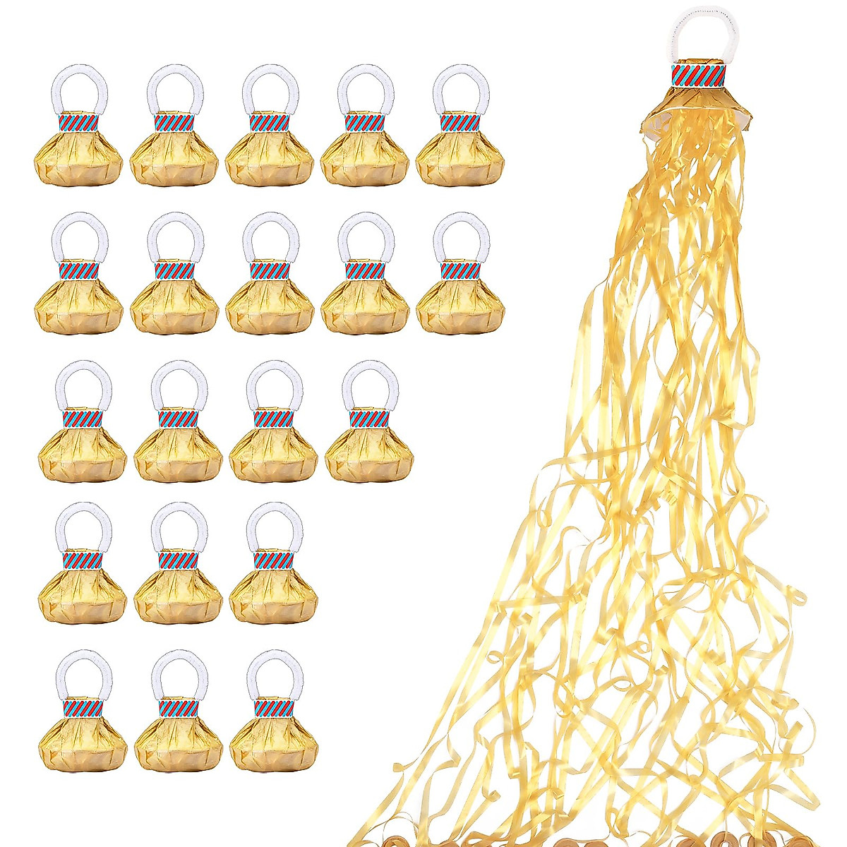 Arouselove Streamer Poppers Hand Throw Plastic Confetti Streamers No Mess Plastic Cracker For Parties, Weddings Celebrations