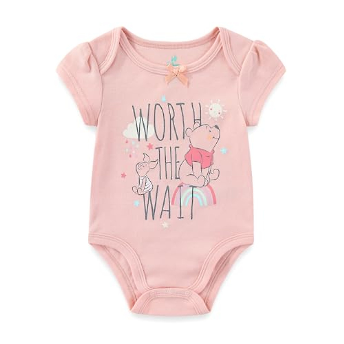 Disney Dumbo, Princess Or Winnie the Pooh Girls 3 Pack Bodysuit for Newborn and Infants