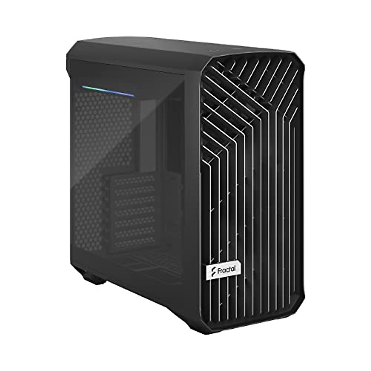 Fractal Design Torrent Compact Black - Dark Tint Tempered Glass Side Panels - Open Grille for Maximum air Intake - Two 180mm PWM Fans Included - Type C - ATX Airflow Mid Tower PC Gaming Case