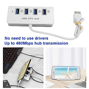 USB Splitter, Docking Station, Stable 480Mbps Practical 4-in-1 Plug and Play for Computer Desktop