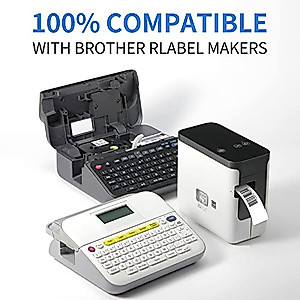 Oozmas 18mm Label Tape Replacement for TZe-241 Brother Label Maker Tape 18mm 0.7 Inch Tz Laminated White TZe241 P-Touch Black on White Work with Brother PTD410 PT-D400 PT-D610BT PTD600, 3/4 Inch, 4PK