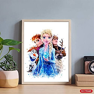 PurpleheARTs | Princess Wall Art Poster Prints | Princess Wall Art | Set of 8 UNFRAMED (8'' x 10'') | Posters for Girls Room | Princess Room Decor