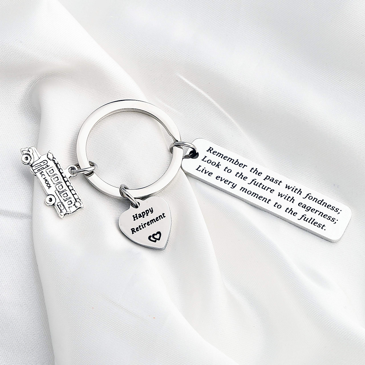 FUSTMW Thank You Gift for School Bus Driver Keychain Appreciation Gift End of The School Year Gift (School Bus Driver Retirement gifts)