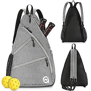 A11N Pickleball Bag, Reversible Crossbody Sling Bag / Backpack for Women Men, Charcoal