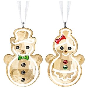 SWAROVSKI Gingerbread Snowman Couple Ornament Light Multi One Size