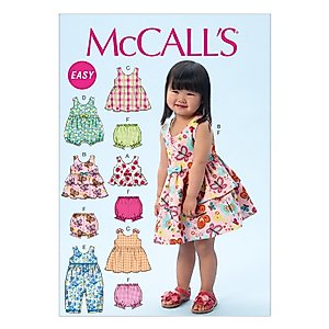 McCall Pattern Company M6944 Toddlers' Top, Dresses, Rompers and Panties, Size CAA