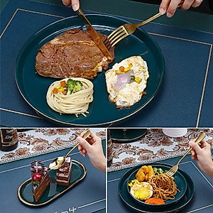 20-Piece Gold Silverware Set for 4, Suotarn Stainless Steel Kitchen Cutlery Utensils, Restaurant Home Party Flatware, Mirror Polished, Dishwasher Safe