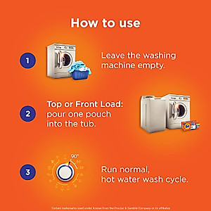 Tide Washing Machine Cleaner, Washer Machine Cleaner with Oxi for Front and Top Loader Washer Machines, Deep Cleaning Residue & Odor Eliminator, 10 Month Supply + Calendar