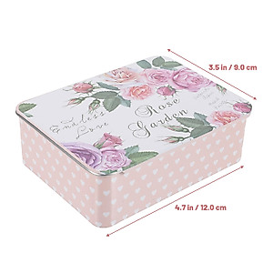 Gadpiparty Tinplate Rectangular Empty Tins Box: Small Floral Containers with Lid Small Metal Portable Storage Box - Home Organizer for Jewelry Storage Case Tinplate