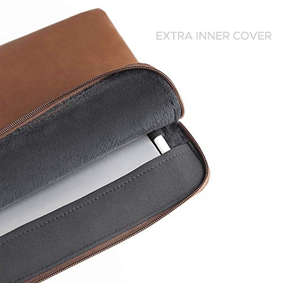 Comfyable Tablet Sleeve Compatible for iPad Pro 12.9 inch M2 2022 M1 2021 2020 with Smart/Magic Keyboard with Pencil Holder - PU Leather Bag Waterproof Slim Protective Cover Case - Brown