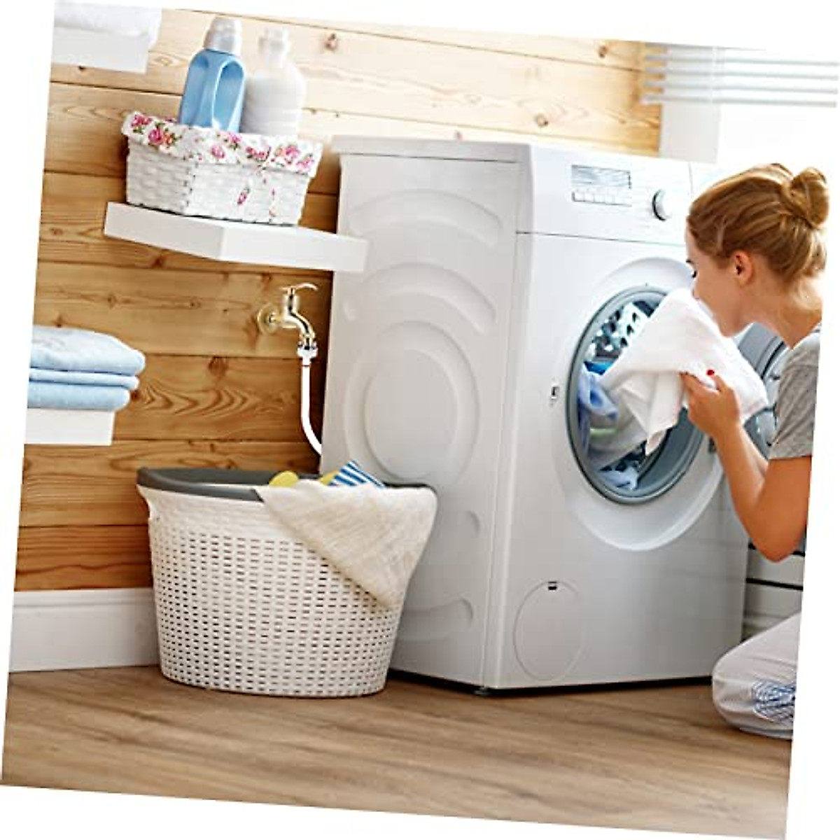 Faucet, 2 Pcs Antique Faucet Faucets for Bath Sinks Bathtub Faucet Wall Mount Bathtub Faucet Wall Mounted Water Bathroom Vanity Faucets Cold Sink Faucet Retro Kitchen Faucet V-intage Faucet (Color :