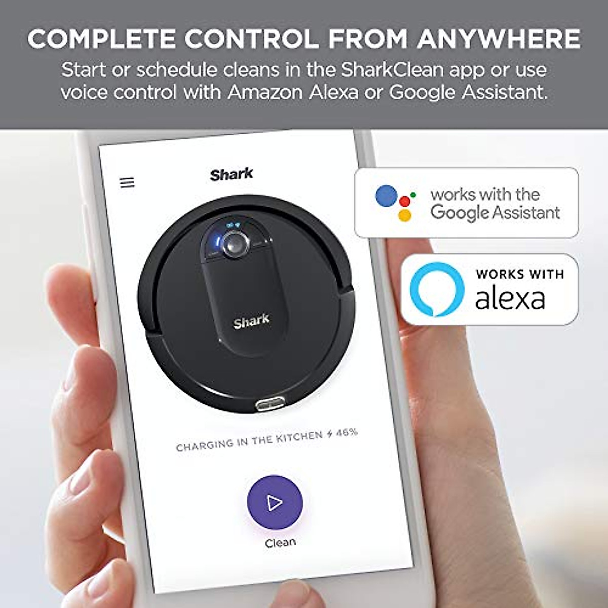 Shark AV993 IQ Robot Vacuum, Self Cleaning Brushroll, Advanced Navigation, Perfect for Pet Hair, Compatible with Alexa, Wi Fi , Black