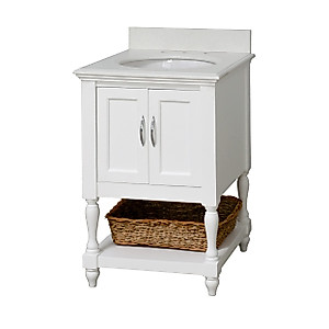 Beverly 24-inch Bathroom Vanity (White/Quartz): Includes White Cabinet with Stunning Quartz Countertop and White Ceramic Sink