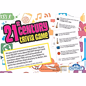 Outset Media 21st Century Trivia Game - Party Game - Family Game - Travel Game - Fun and Easy to Play - 1200 Trivia Questions - for 2 or More Players - Ages 12+