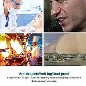 salipt Face Shields Set with 12 Replaceable Anti Fog Shields and 6 Reusable Glasses for Women and Man to Protect Eyes and Face