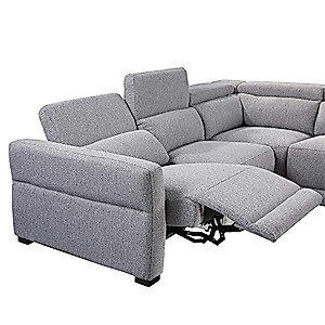 Steve Silver Isla Gray Tweed Fabric Power Reclining Sectional
