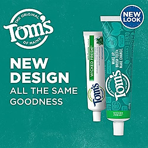 Tom's of Maine Natural Wicked Fresh! Fluoride Toothpaste, Cool Peppermint, 4.7 oz. (Packaging May Vary)