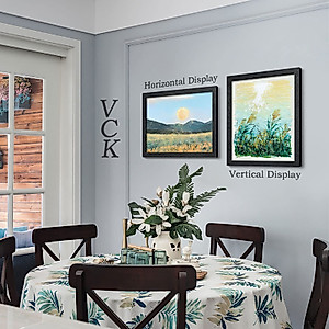 VCK 16x20 Poster Frame with Exclusive Black Woodgrain, Solid Wood Picture Frames for Wall - 2 pack