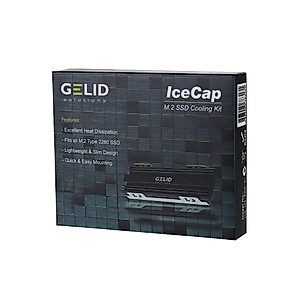 Gelid Solutions Icecap M.2–SSD Cooler with Thermal Throttling–M.2 2280 SSD Compatible–Aluminum Heatsink-Thermal Pad Included-72x23x10-Silver