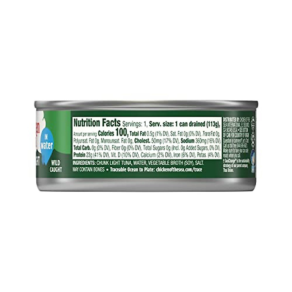 Chicken of the Sea Chunk Light Tuna in Water, Wild Caught Tuna, 5-Ounce Cans (Pack of 10)