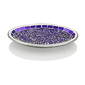 LushAccents Bathroom Accessory Set, 4-Piece Decorative Glass Bathroom Accessories Set, Soap Dispenser, Soap Tray, Jar, Toothbrush Holder, Elegant Seafoam Green Mosaic Glass