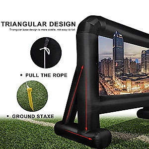 Inflatable Movie Screen Outdoor, OUTTOY Inflatable Projection Screen with Quiet Fan and Storage Bag, Easy Set up, Mega Blow Up Screen for Backyard Movie Night, Theme Parties, Celebrations-16FT