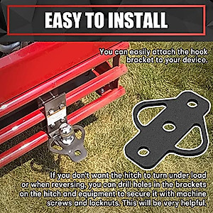 VIAGL 3-Way Trailer Hitch Adapter with Bolt Receiver Hitch for Lawn Mower Three Way ATV Hitch Attachments for Golf Cart Garden Tractor Flat Towing Tow Ball Mount Lawn Mower Chain and Tow Strap