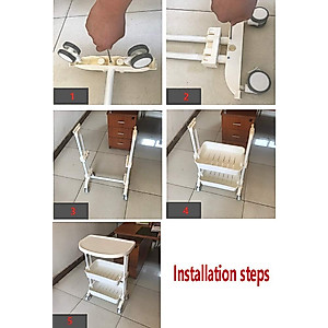 INDYAH Movable Trolleys, Household Serving Cart Spa Beauty Salon Tool Cart on Wheels with 3 Abs Trays, Equipment Tool Rolling Trolley