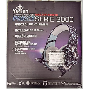 YEYIAN Force Stereo Gaming Headset Mic, Noise Cancelling Over Ear Microphone Headphones, Bass Surround, Soft Earmuffs, Compatible with PS4 Xbox One PS5 Nintendo Controller PC Laptop Games, Winter Camo