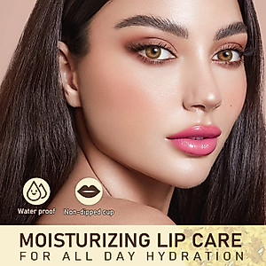 Crystal Jelly Lipstick Tinted Lip Balm Color Changing, Clear Chapstick Lipstick with flower Inside, Natural Pink Lipstick & Lip Moisturizer (Pink)