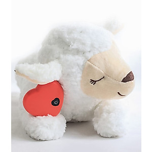HonourHope Dog Heartbeat Toy for Anxiety Relief, Dog Soft Plush Toy Pet Calming Puppy Behavioral Training Aid Toy Pet Companion Pillow for Puppy Dog Cat Kitty Pets - Sheep