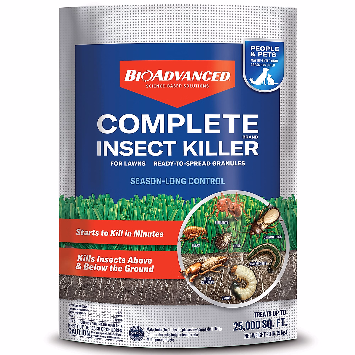 BioAdvanced Complete Brand Insect Killer for Lawns, Granules, 20 LB