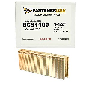 1-1/2" Leg x Medium Crown 16GA GALV 16S4 Staples 10,000ct | BCS1109