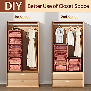 MAGINELS 3-Cube Storage Organizer, Stackable Cubby Shelf, Easy Assemble, Closet Organizers with Doors, Clothing Storage for Bedroom,Livingroom,Black