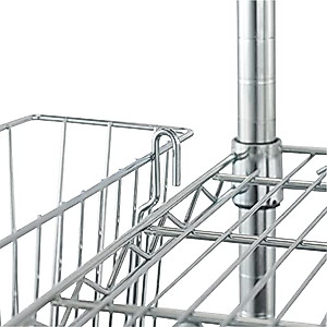 TRINITY EcoStorage 15-Inch Metal Hanging Basket to Use With Shelf Units and Storage Racks for Garage, Kitchen, and Closet Organization, NSF Certified, 10 Pound Capacity, Chrome, 2-Pack