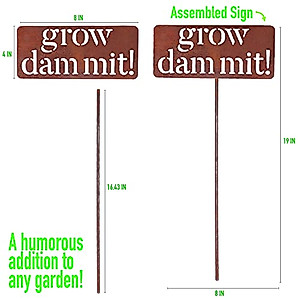 Island Genius Grow Dammit Funny Garden Décor Sign Gardening Gifts for Women and Men Who Love Plants