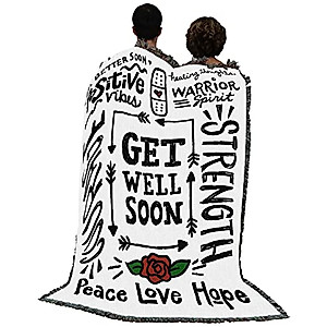 Pure Country Weavers Get Well Soon 1 Blanket - Gift Tapestry Throw Woven from Cotton - Made in The USA (72x54)